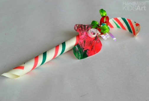 Easy Paper Candy Cane with a Secret Message - Innovation Kids Lab