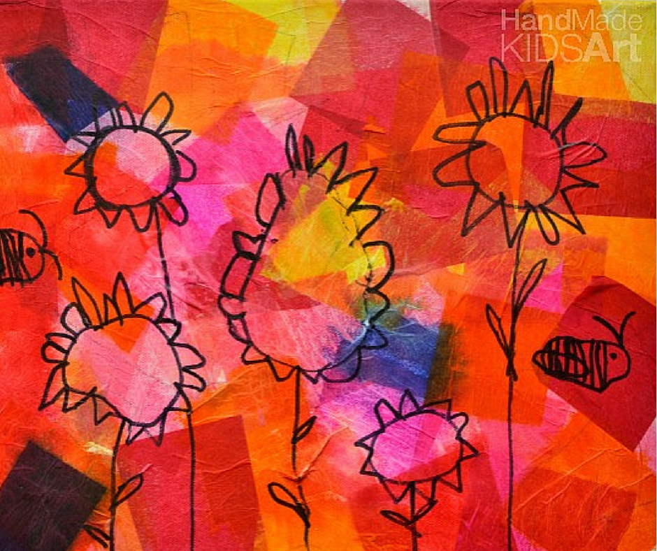 Flower Inspired Tissue Paper Collage Innovation Kids Lab
