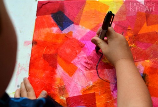 Flower Inspired Tissue Paper Collage - Innovation Kids Lab