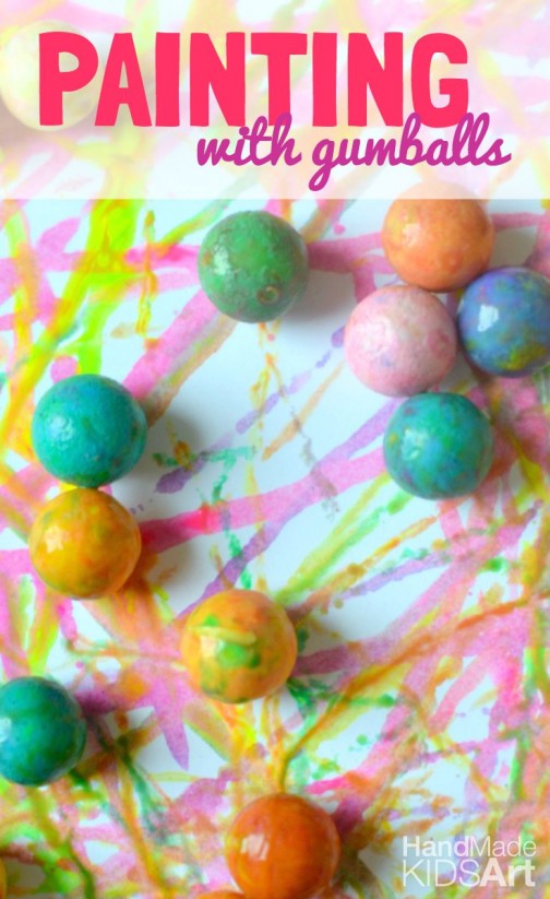 Action Painting Made Sweet and Easy with Gumballs - Innovation Kids Lab